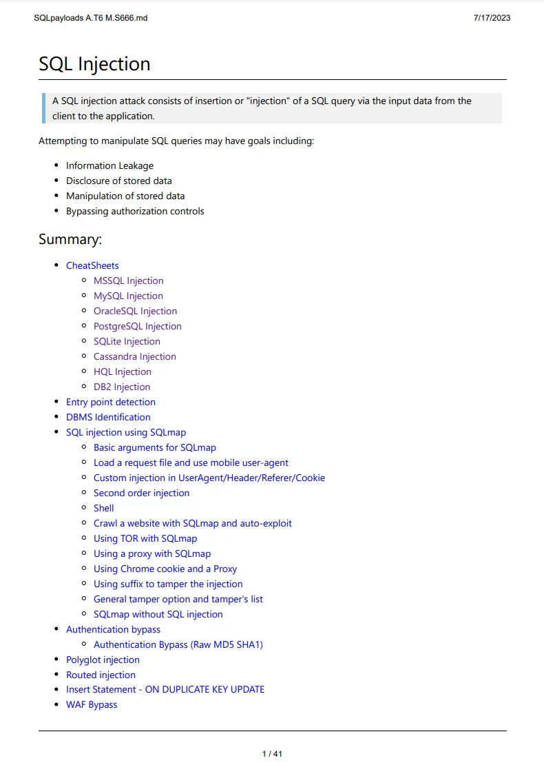 SQL Injection | Security